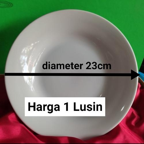 Jual piring makan keramik putih polos ukuran 9inchi (±23cm) HARGA 1 ...