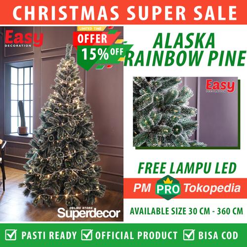 Jual Pohon Natal 1 , 2 , 3 Meter Tinggi 2 - 12 Ft Feet Alaska Rainbow ...