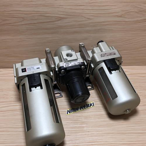 Jual Air filter regulator lubricator SMC AC40-04D drat 1/2" Auto drain ...
