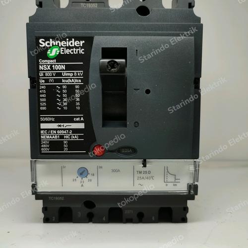 Jual MCCB / BREAKER SCHNEIDER NSX100N 3P 25A 3phase LV429846 50ka TM25D ...