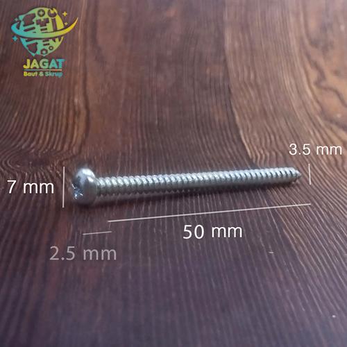 Jual Sekrup Baut S.JF Kepala Bulat Plus Nikel 6x2 Inch 7x50x3.5 mm ...