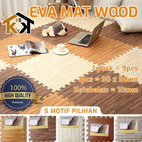 Jual (KK) PUZZLE ALAS LANTAI EVA MAT WOOD BAMBU KARPET PUZZLE UK 30 X 30CM - Evamat Rumput - Kab ...