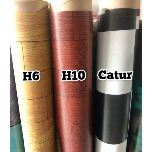 Jual Perlak lantai meja vinyl motif kayu coklat garis 120cm doff murah ...