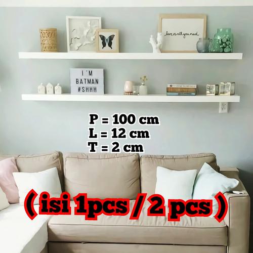 Promo PROMO RAK AMBALAN DINDING MINIMALIS SIZE : 12 CM X 100 CM - Putih ...