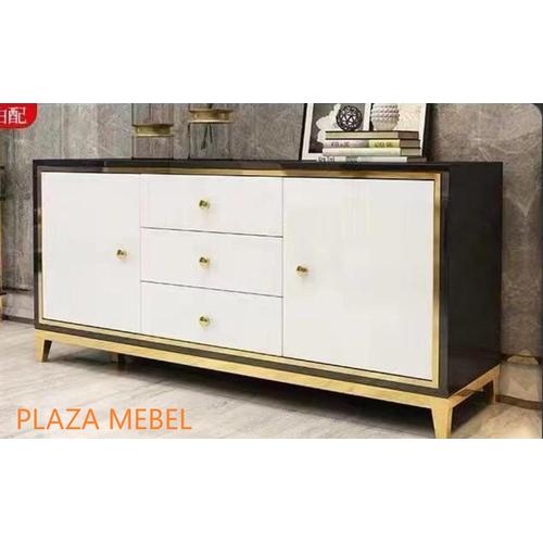 Jual Buffet Pendek Credenza H186 Hitam Putih Stenlis Gold Sideboard 150 - Kota Makassar - Plaza ...