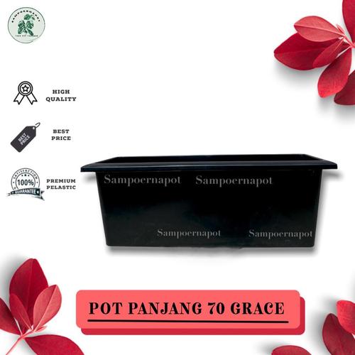 Jual pot bunga tanaman persegi panjang Grace 65cm hitam - PANJANG 70 ...
