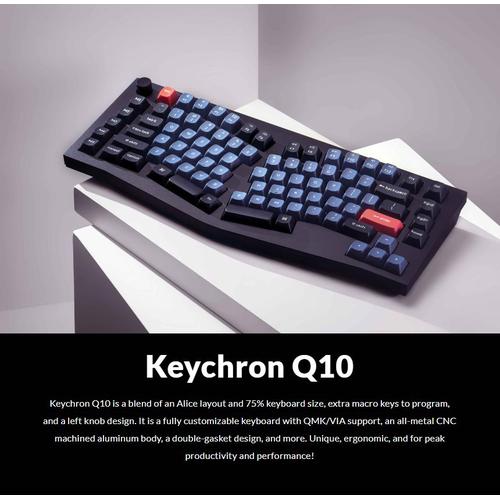 Promo Keychron Q10 Alice Layout QMK Fully Assembled Knob Mechanical ...