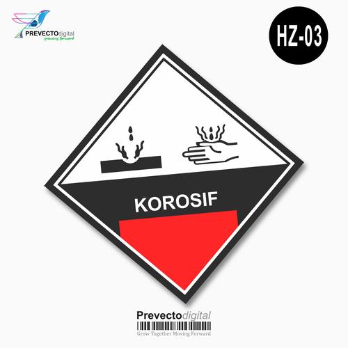 Jual Stiker Simbol Label K3 Limbah B3 Hazmat Korosif - 10x10cm ...