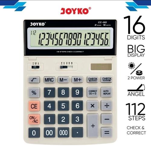 Jual KALKULATOR CHECK & CORRECT JOYKO CC-50 CALCULATOR 16Digit Desktop ...