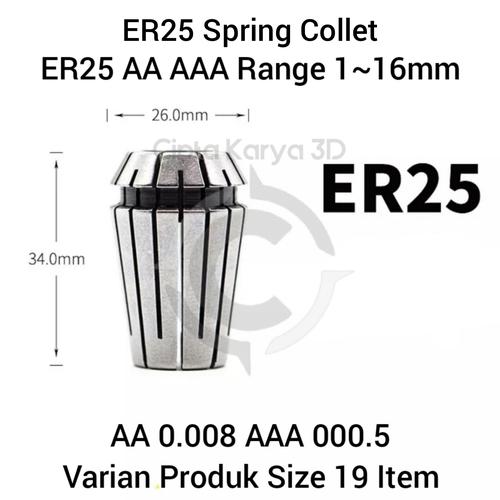 Promo ER25 ER 25 AA AAA High Precision Spring Collet CNC Milling Lathe ...