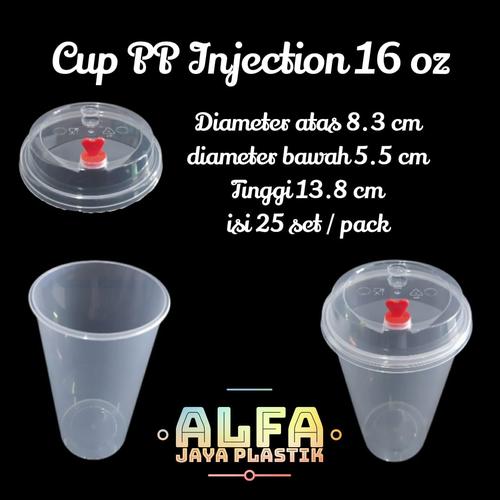 Jual Cup PP Injection 16 oz / gelas plastik + Tutup - Kota Bandung ...