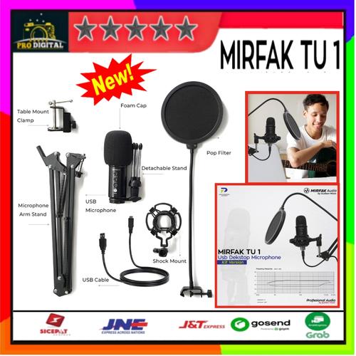 Jual MirFak TU1 USB Desktop Microphone Podcast Mic Mirfak TU1 - standar ...