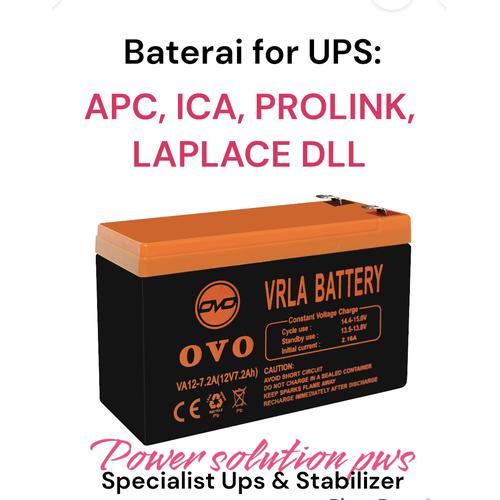 Jual BATTERY UPS ICA APC PROLINK / AKI KERING / BATERAI VRLA OVO 12V 7 ...