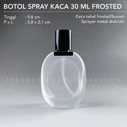 Jual Botol Parfum 30ml Spray Kaca Tebal FROSTED Doff Buram Oval Refill ...