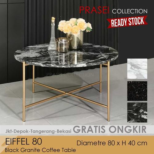 Jual EIFFEL 80 - Black Granite Coffee Table Meja Sofa Tamu Marmer Hitam ...