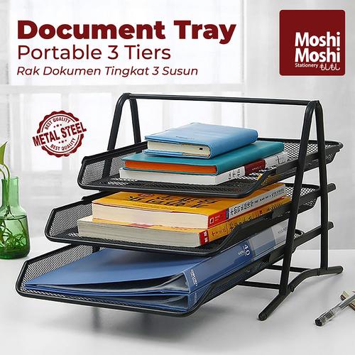 Promo Document Tray Desk Storage Rak Kertas File Dokumen 3 Susun Jaring ...