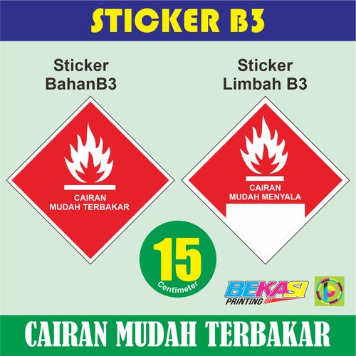 Jual Sticker Safety Sign Bahan Limbah B3 15cm CAIRAN MUDAH TERBAKAR ...