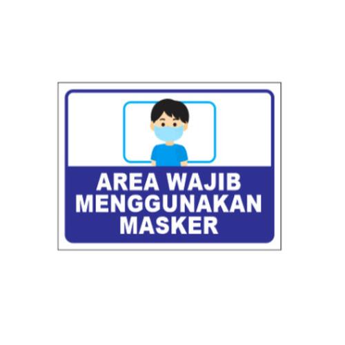 Jual stiker Rambu AREA WAJIB MENGGUNAKAN MASKER - 15X20 - Jakarta Barat ...