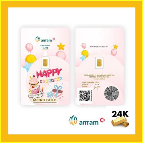 Jual emas mini logam mulia antam hartadinata edisi happy birthday 0 1 ...