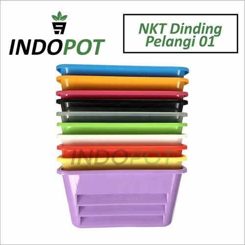 Jual Pot Tempel Dinding NKT Pelangi 01 Warna Warni Pot Vertical Panjang ...