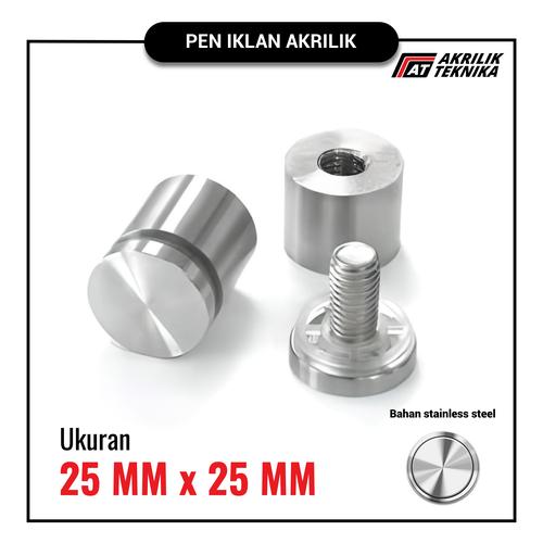 Promo PEN IKLAN 25X25 STAINLESS / BAUT AKRILIK / BAUT KACA SIGN BOARD ...