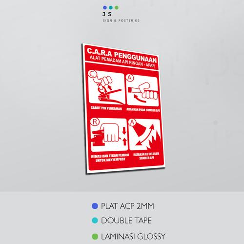 Jual SAFETY SIGN K3 - CARA MEMADAMKAN API PLAT 2mm - S(20x15cm) - Kota ...