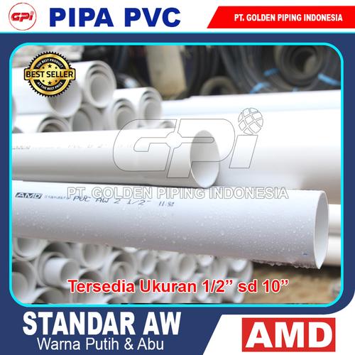 Jual Pipa PVC AW Murah, Berkualitas merk AMD - Dia. 1/2" - Kota ...