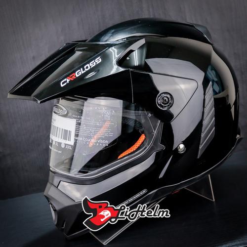 Jual CARGLOSS HELM FORMER SUPERMOTO CR SOLID | BLACK | CARGLOS - L ...