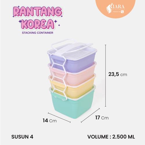Jual Rantang Plastik Susun 3 & 4 Kotak Makan Korea Food Grade 100% BPA ...