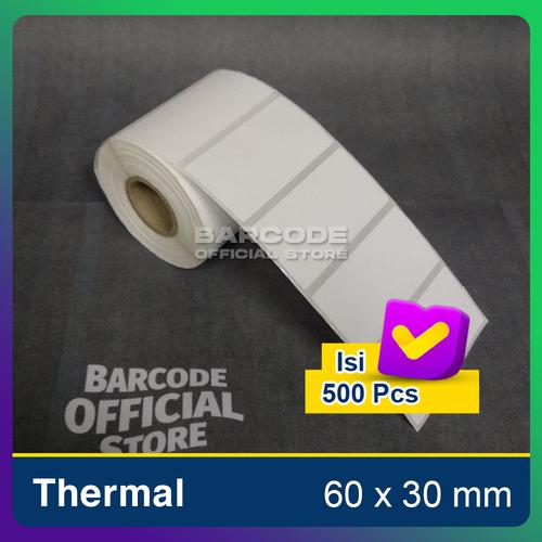Promo Stiker Kertas Label Barcode Thermal Ukuran 60x30mm - 60 x 30 mm ...