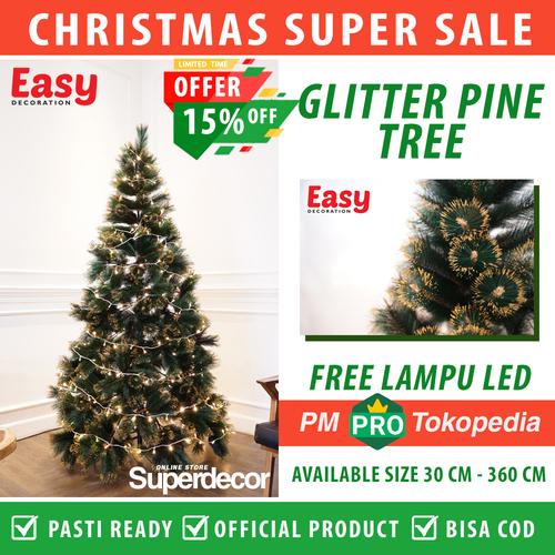 Jual Pohon Natal Berkualitas Tipe GLITTER DROP PINE TREE ukuran 4FT/ 120 cm - Kota Tangerang ...