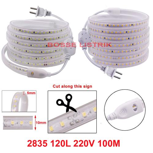 Jual Lampu Selang LED Strip 2835 120Led/M AC 220V 100M (Cutable per 1M) - Warm White - Kota ...