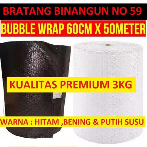 Jual Bubble Wrap 60 Cm x 50 meter BENING HITAM PUTIH SUSU TEBAL ...