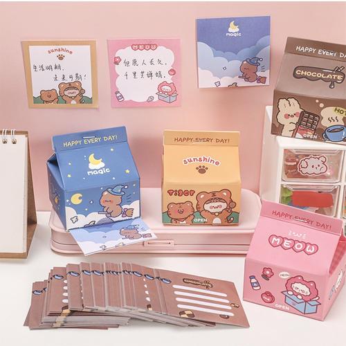 Jual 200 lembar sticky note memopad notepad sticky notes kemasan susu ...