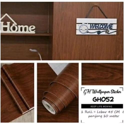 Jual Wallpaper / Sticker Dinding Motif Kayu Dekorasi Ruangan 45 Cm x 10 ...