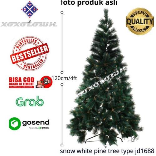 Jual Resir Pohon Natal 4 Feet / 120 Cm / 1,2 Meter Snow White Pine Tree ...