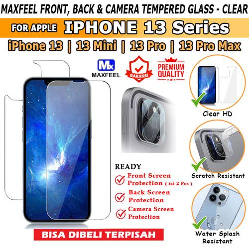 Jual IPhone 13 Mini Pro Max Tempered Glass Antigores Front Back Camera ...