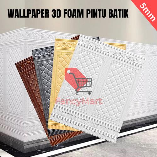 Jual Wallpaper Dinding 3D Foam Pintu Batik Dekorasi Dinding 70 x 90cm ...