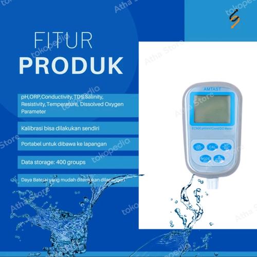 Jual Alat Ukur Kualitas Air AMTAST EC900 EC 900 8in1 pH/mV Conductivity ...