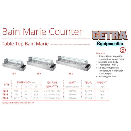 Jual Bain Marie Counter Top Getra (TB-3) - Kota Denpasar - BROWNFOX ...