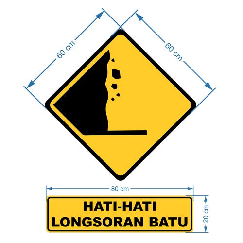 Jual Rambu Longsor Batu 60cm x 60cm + 80cm x 20cm Plat Alumunium - Kota ...