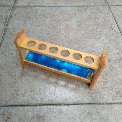 Jual Rak tabung nessler 25 ml colorimeter tube 6 lubang bahan kayu ...