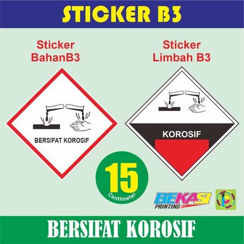 Jual Sticker K3 Safety Sign Limbah B3 Uk. 15 cm KOROSIF - Bahan B3 ...