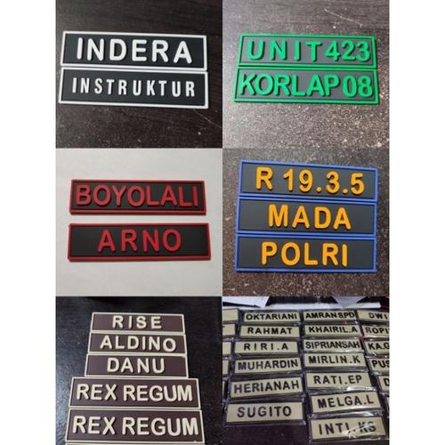 Jual emblem patch rubber costum nama nama - 10x2.5cm - Kota Bandung ...