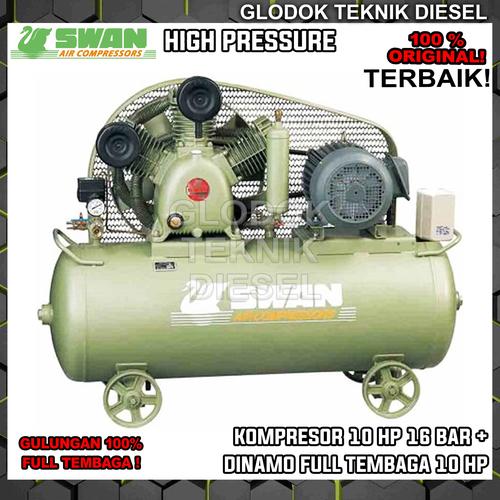 Jual SWAN Kompresor Angin 10 HP 16 Bar + Dinamo Full Tembaga High ...