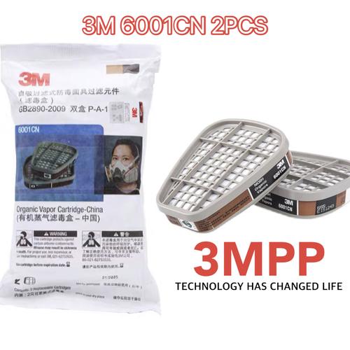 Jual 3M 6001CN Filter Cotton for 3M 6200 6800 7502 Masker Cartridge 100%ORI - 3M 6001CN 2PCS ...