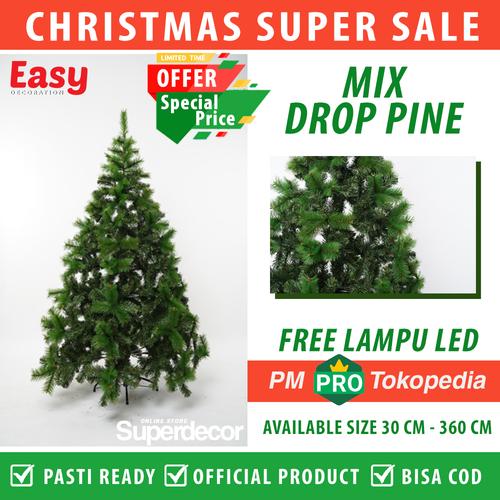 Jual Pohon Natal 2 Meter PVC Tinggi 2,1m 210cm 7 ft Feet Daun Pinus ...