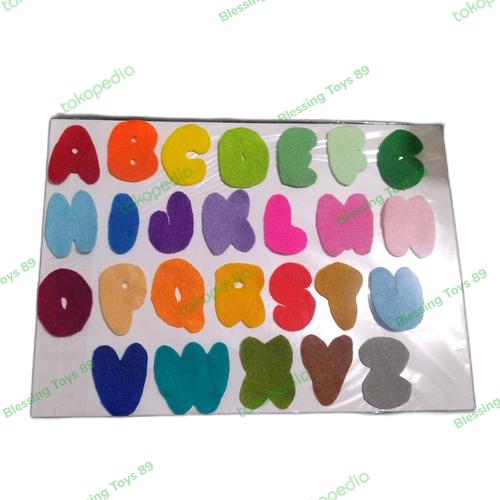 Jual Aplikasi Tempel Flanel Huruf Abjad Besar / Pola Flanel Alphabet ...