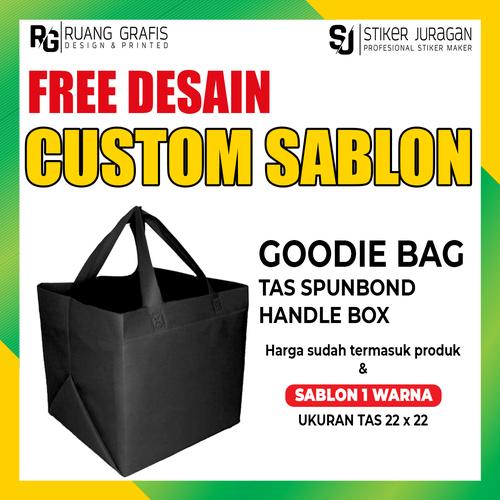Jual Tas Spunbond box ukuran 22x22 / Dus kue packaging custom sablon ...