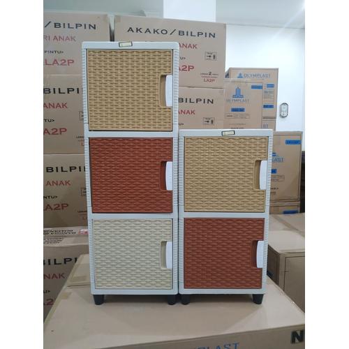 Jual Lemari akako rak plastik jumbo serbaguna rotan - 2 susun - Kota ...